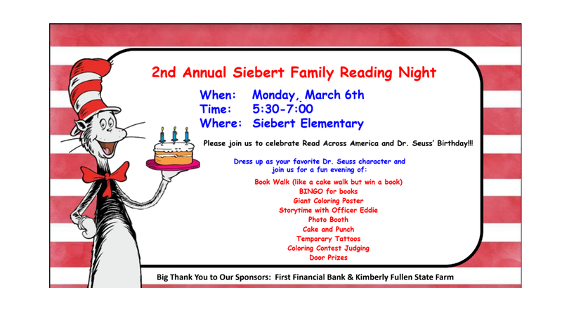 Dr. Seuss Family Night-3/6/23 | Siebert Elementary School